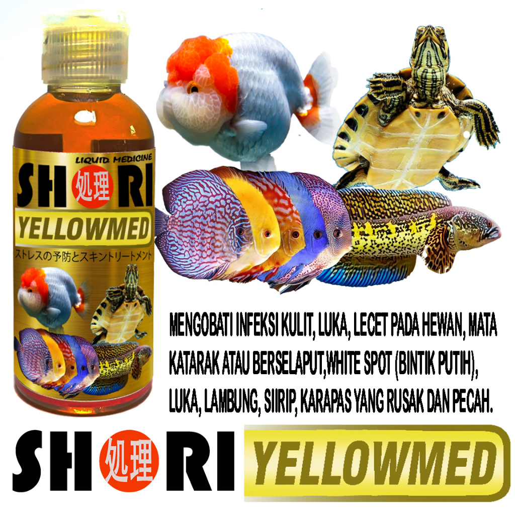 Jual SHORI YELLOWMED OBAT KUNING KURA BRAZIL IKAN WHITE SPOT PARASIT REPTILE OBAT ANTI STRESS ...