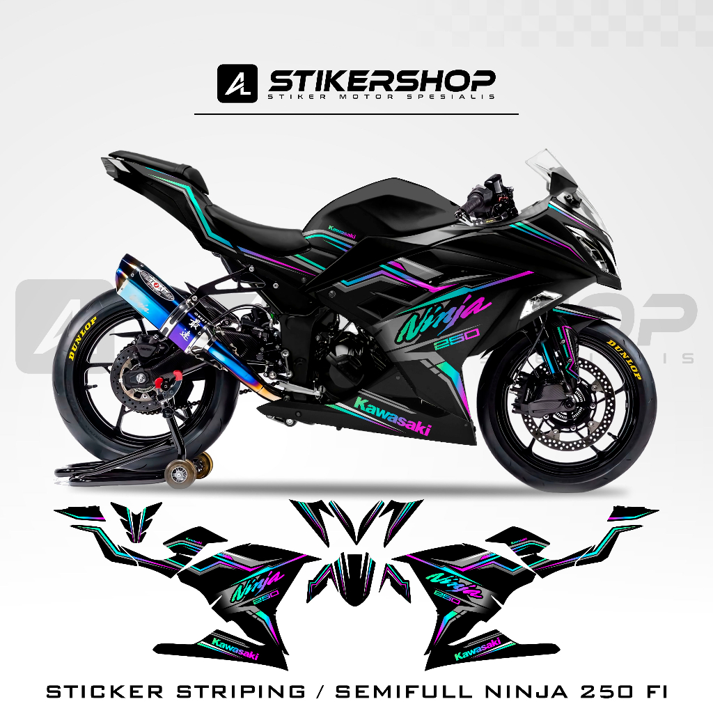 Jual STRIPING NINJA 250 FI MOTIF GRAFIS LIVERY COMBO COLOR 004 ...