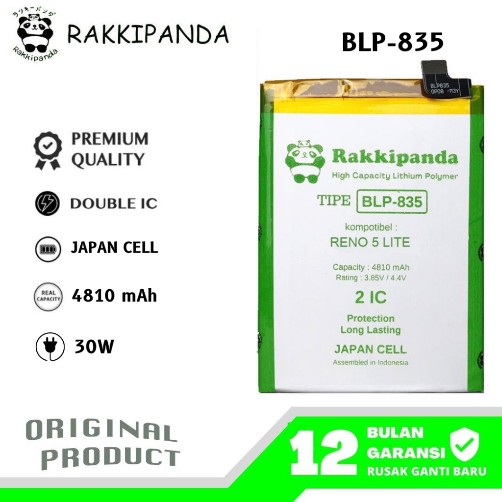 Jual RakkiPanda - BLP835 Reno 5 Lite / Reno 5F / A94 4G / F19 Pro Batre ...