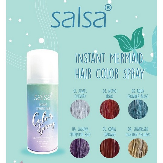 Jual SALSA INSTANT MERMAID HAIR COLOR SPRAY CAT RAMBUT | Shopee Indonesia