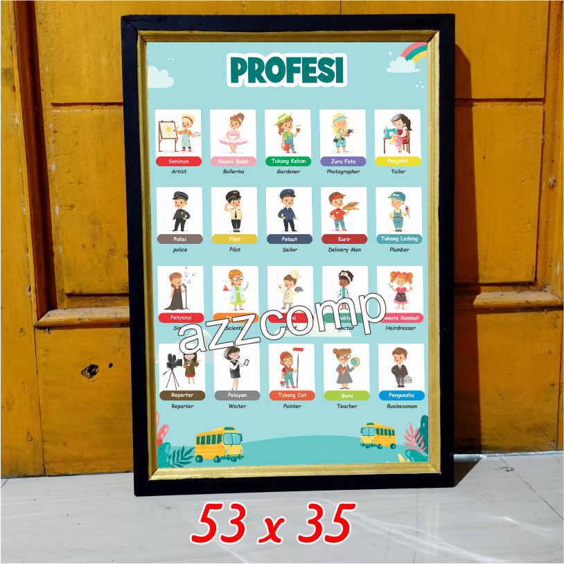 Jual [200] Poster Pendidikan Macam-Macam Profesi / Pekerjaan Bahasa ...