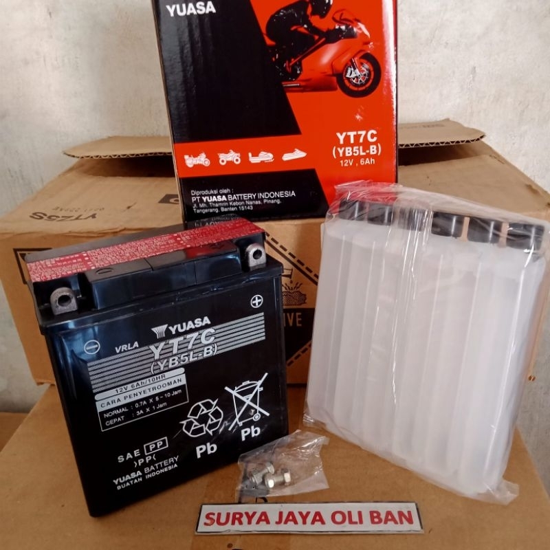 Jual Aki Kering YUASA YT7C 12V 6Ah MOTOR SUPRA, JUPITER Z, SMASH 100% ORIGINAL BARU | Shopee ...