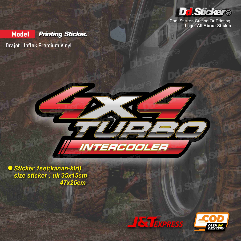 Jual Sticker 1 SET 4X4 Turbo Intercooler (Printing Sticker) | Shopee ...
