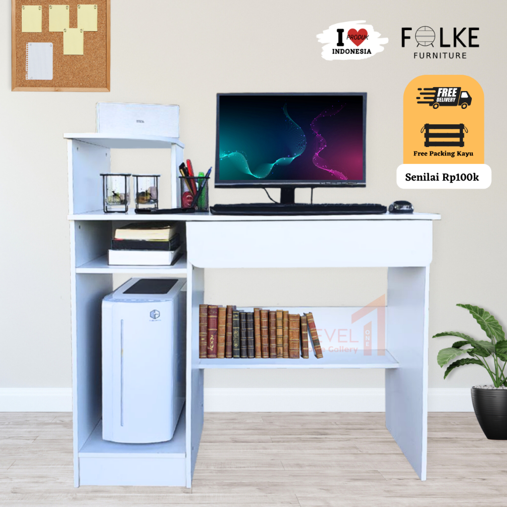 Jual Monstera Meja Komputer CPU / Meja Kerja Laci Keyboard / Meja ...