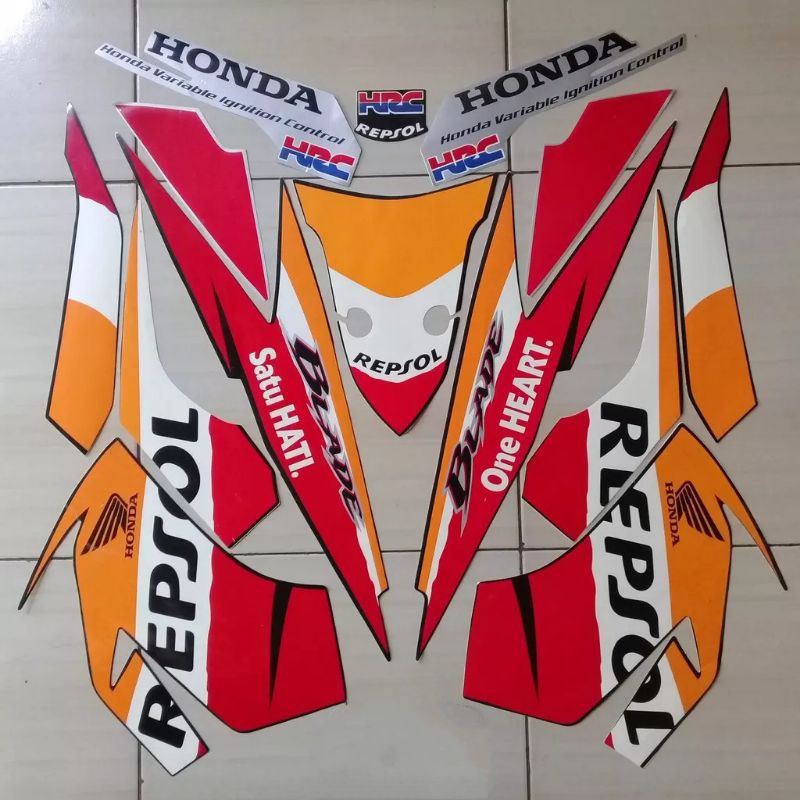 Jual Stiker Striping Motor Blade REPSOL 2011 2012 Sticker Lis Body ...
