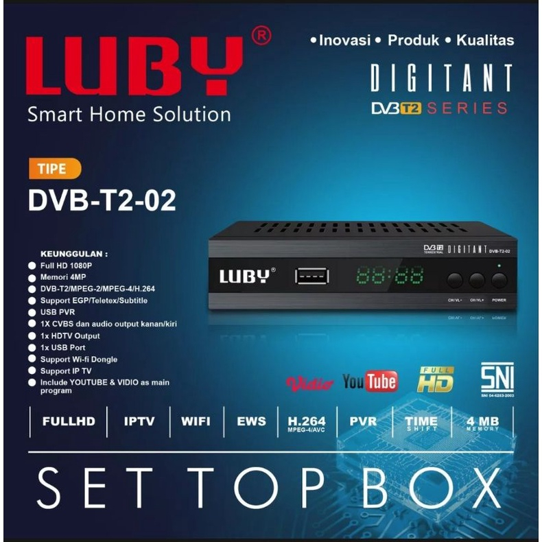 Jual Set Top Box Luby DVB T2 02 TV Siaran Digital Receiver STB BISA Youtube | Shopee Indonesia