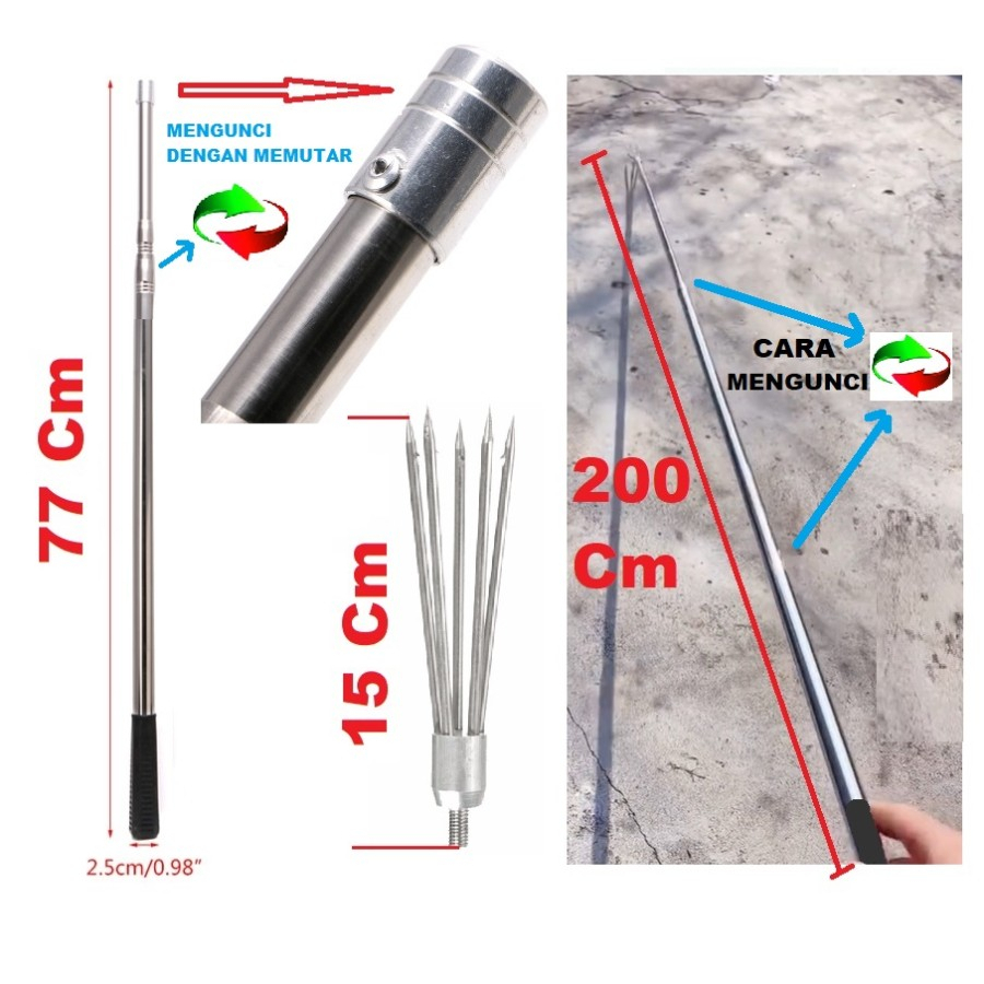 Jual Tombak Pancing Ikan 5 Cabang /Tombak Ikan Efektif / Tombak Ikan ...