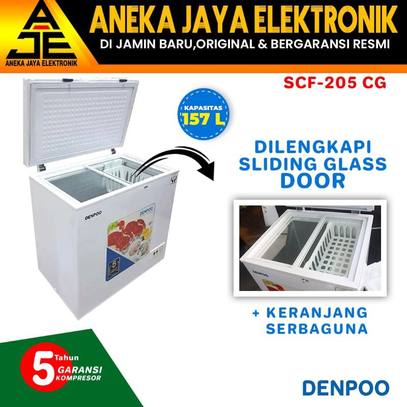 Jual CHEST FREEZER LISTRIK DENPOO SCF 205CG 157 LITER | Shopee Indonesia