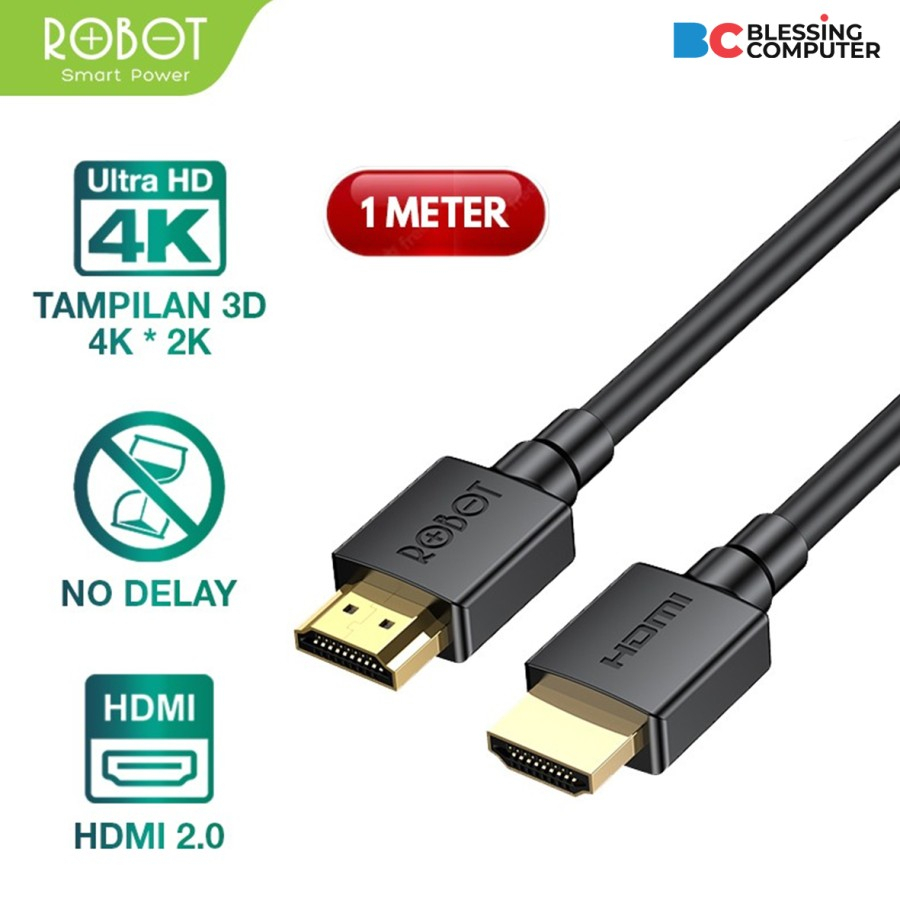 Jual Kabel HDMI ROBOT RFH01 1M 4K ULTRA HD | Shopee Indonesia