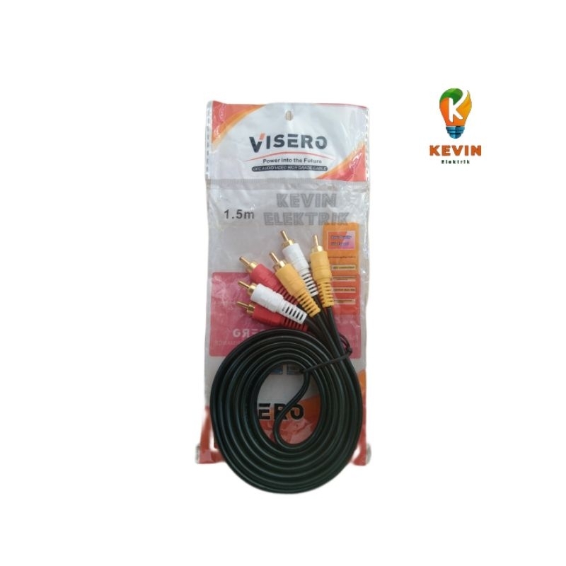 Jual KABEL RCA 3 WAY 1,5M VISERO | Shopee Indonesia
