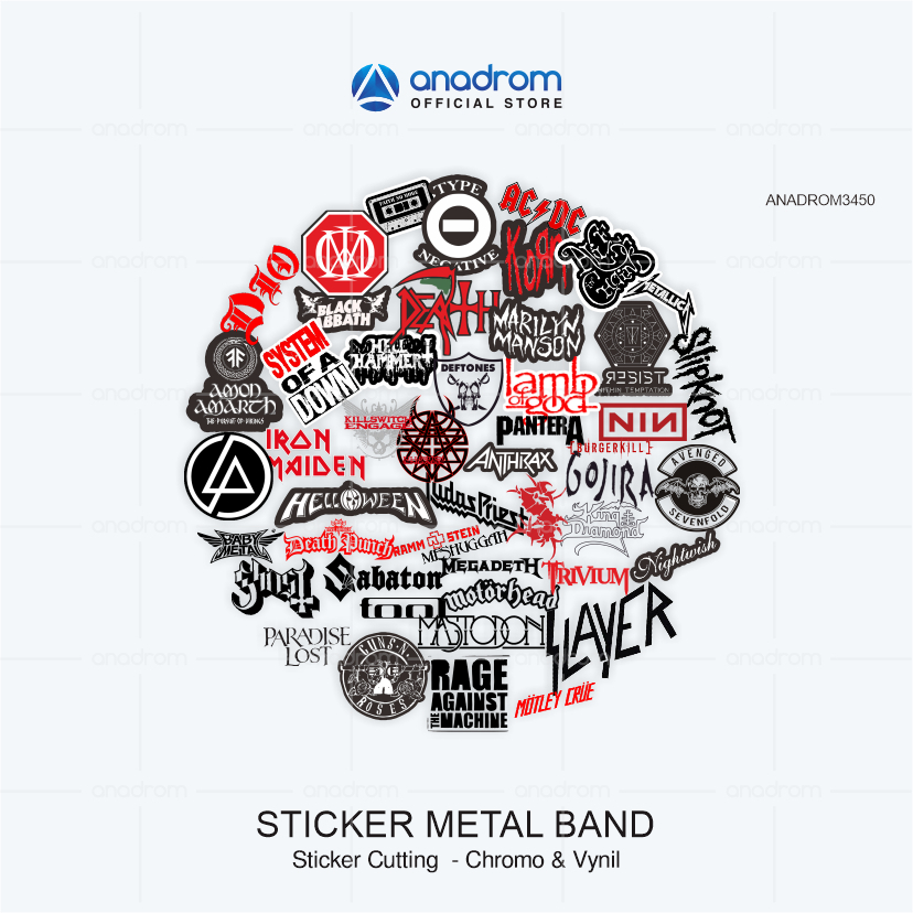 Jual Sticker Metal Band | Sticker Aesthetic Band Metal | Anadrom 3450 ...