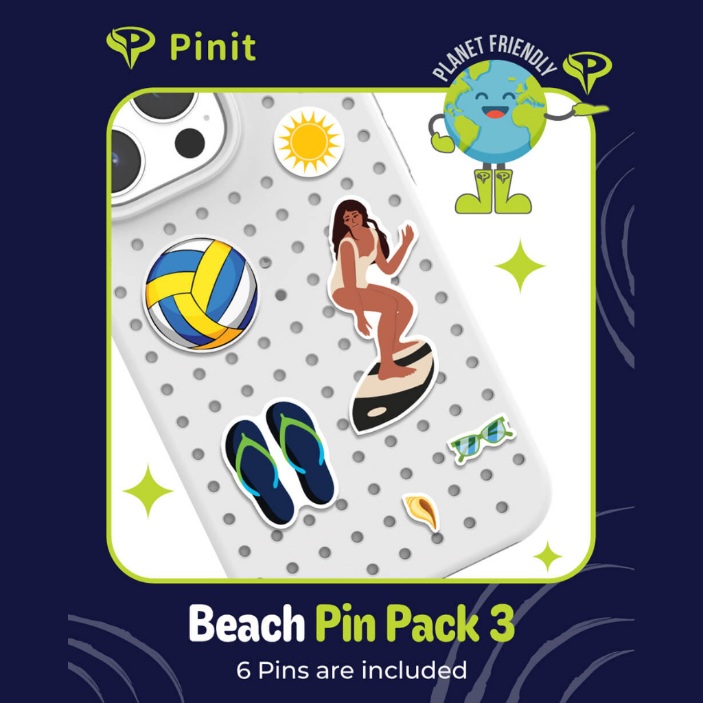 Jual Pinit Beach Pin Pack 3 with 6 Pins for Decorate and Custom ...