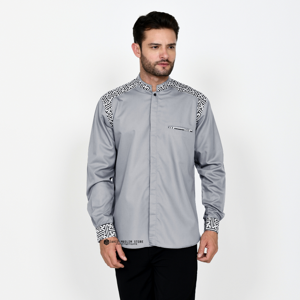 Jual Baju Koko Pria Lengan Panjang Terbaru Kombinasi Batik Motif ...