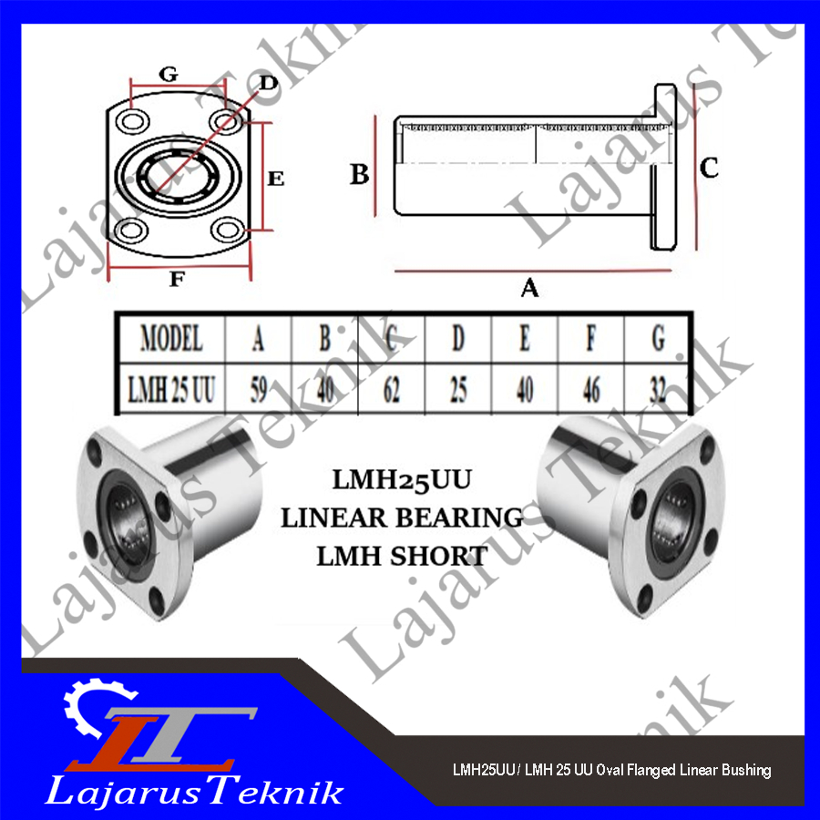 Jual LMH25UU Linear bearing shaft 25mm | Shopee Indonesia