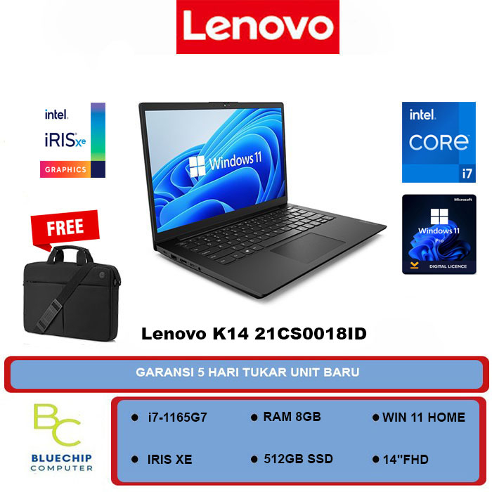 Jual LENOVO K14 i7-1165G7 8GB 512GB SSD IRIS XE 14"FHD WIN 11 PRO | Shopee Indonesia