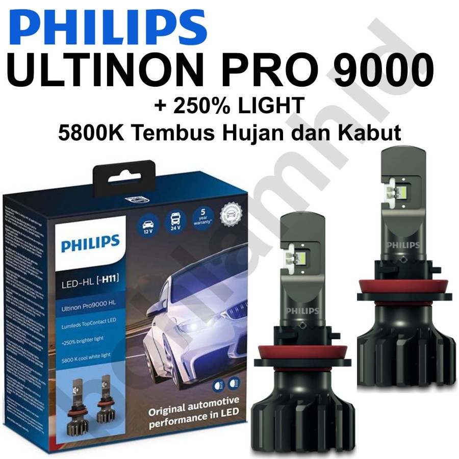 Jual Lampu LED Philips Ultinon PRO9000 H4 H11 H16 HB3 H7 H1 H3 HB4 pro 9000 | Shopee Indonesia