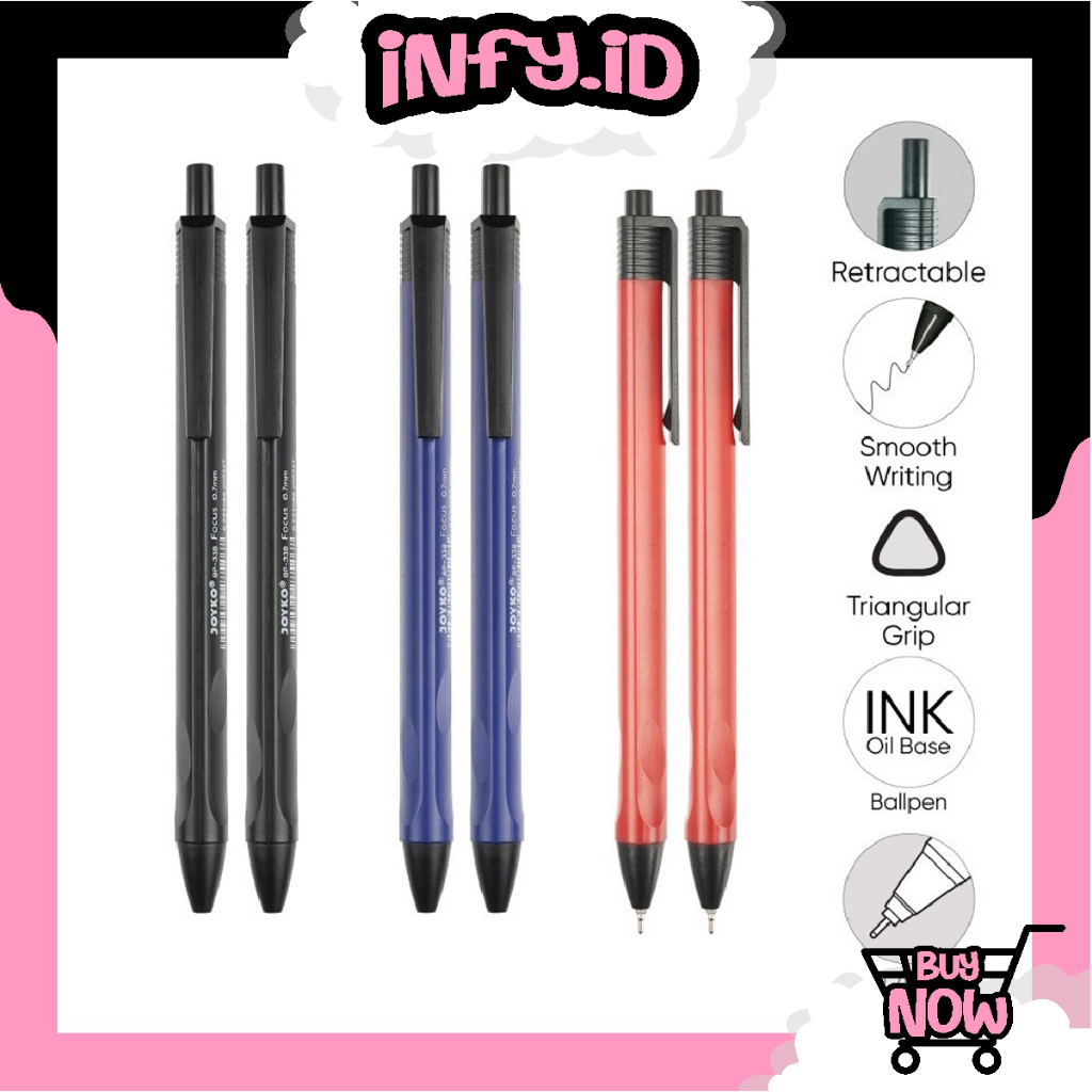 Jual INFY - BALL PEN PULPEN PENA JOYKO BP-338 FOCUS 0.7 mm BOLPEN MURAH ...