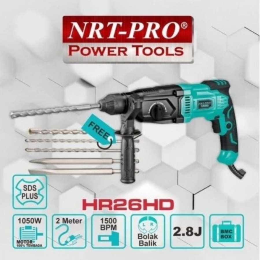 Jual NRT HR26HD/HR 26 HD/HR26/26HD Hammer Drill Bor SDS Rotary Hammer ...