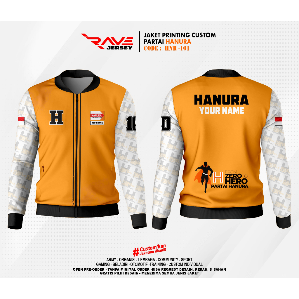 Jual JAKET PARTAI HANURA FULL PRINTING SUBLIMATION CUSTOM (DESIGN SUKA ...