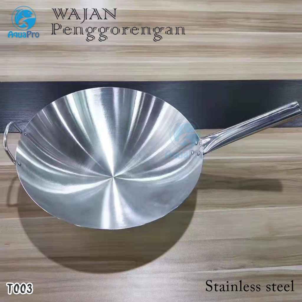 Jual Wajan Penggorengan Dengan Gagang Stainless Steel Anti Panas Dan Ada Gagang Wajan Premium ...