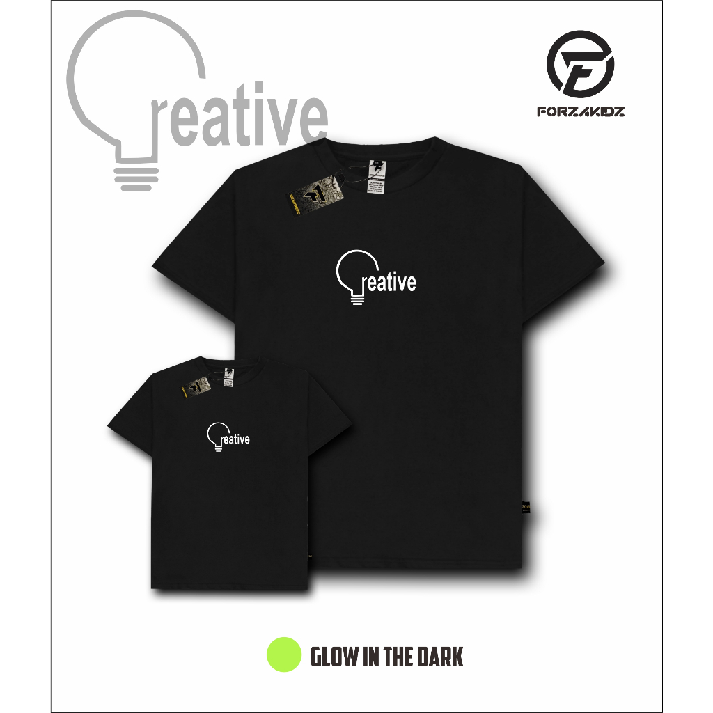 Jual KAOS COUPLE ANAK AYAH DAN BUNDA CREATIVE | GLOW IN THE DARK | FORZAKIDZ | COTTON COMBED 30s ...