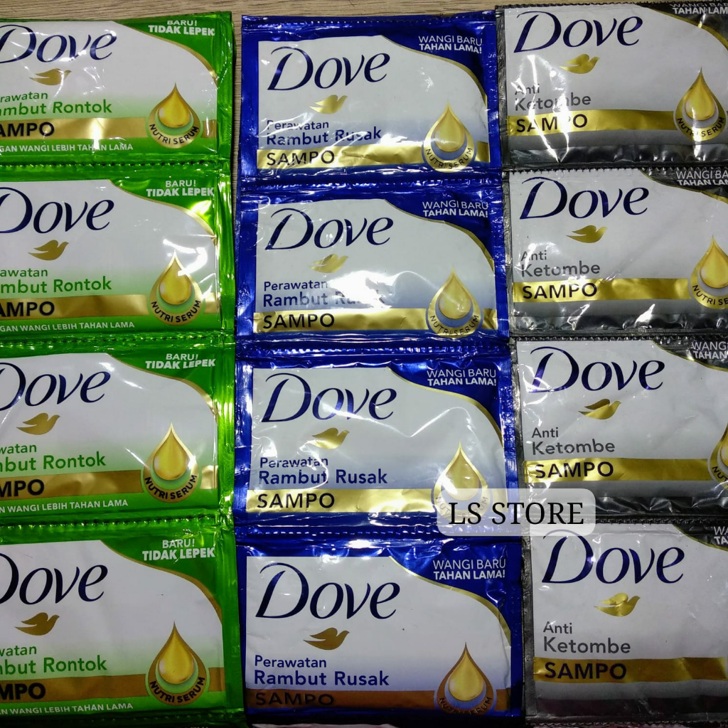Jual DOVE SHAMPOO SACHET RENCENG ISI 12 / RAMBUT RONTOK / KETOMBE ...