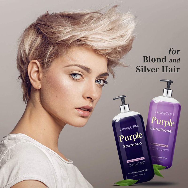 Jual LovelyCSM Shampo & Conditioner Blond & silver hair 473ml no yellow ...