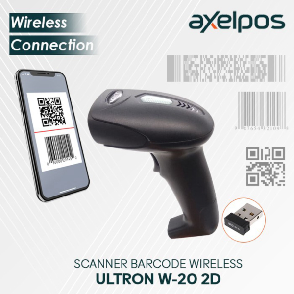 Jual BARCODE SCANNER 2D QR CODE EFAKTUR ULTRON 2D WIRELESS W20 | Shopee ...