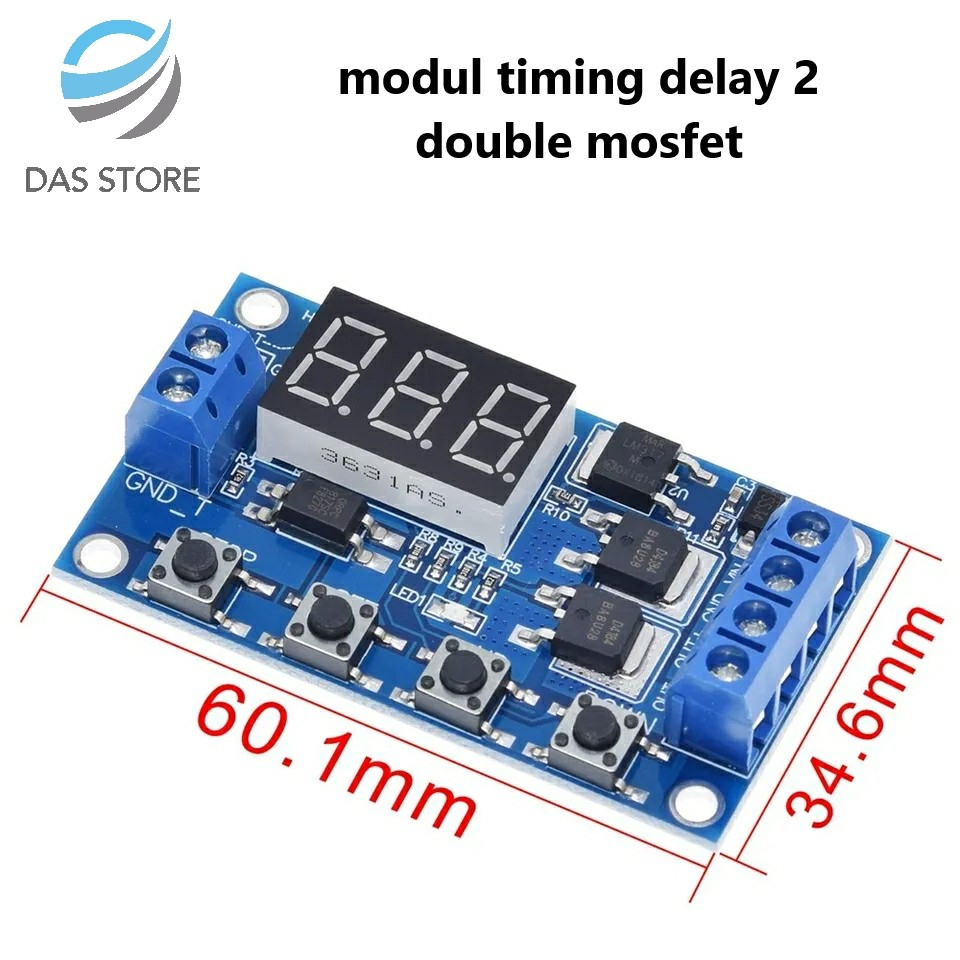 Jual DC 12V 24V Dual MOS LED Digital Time Delay Relay Trigger Cycle Timer Delay Switch Circuit ...