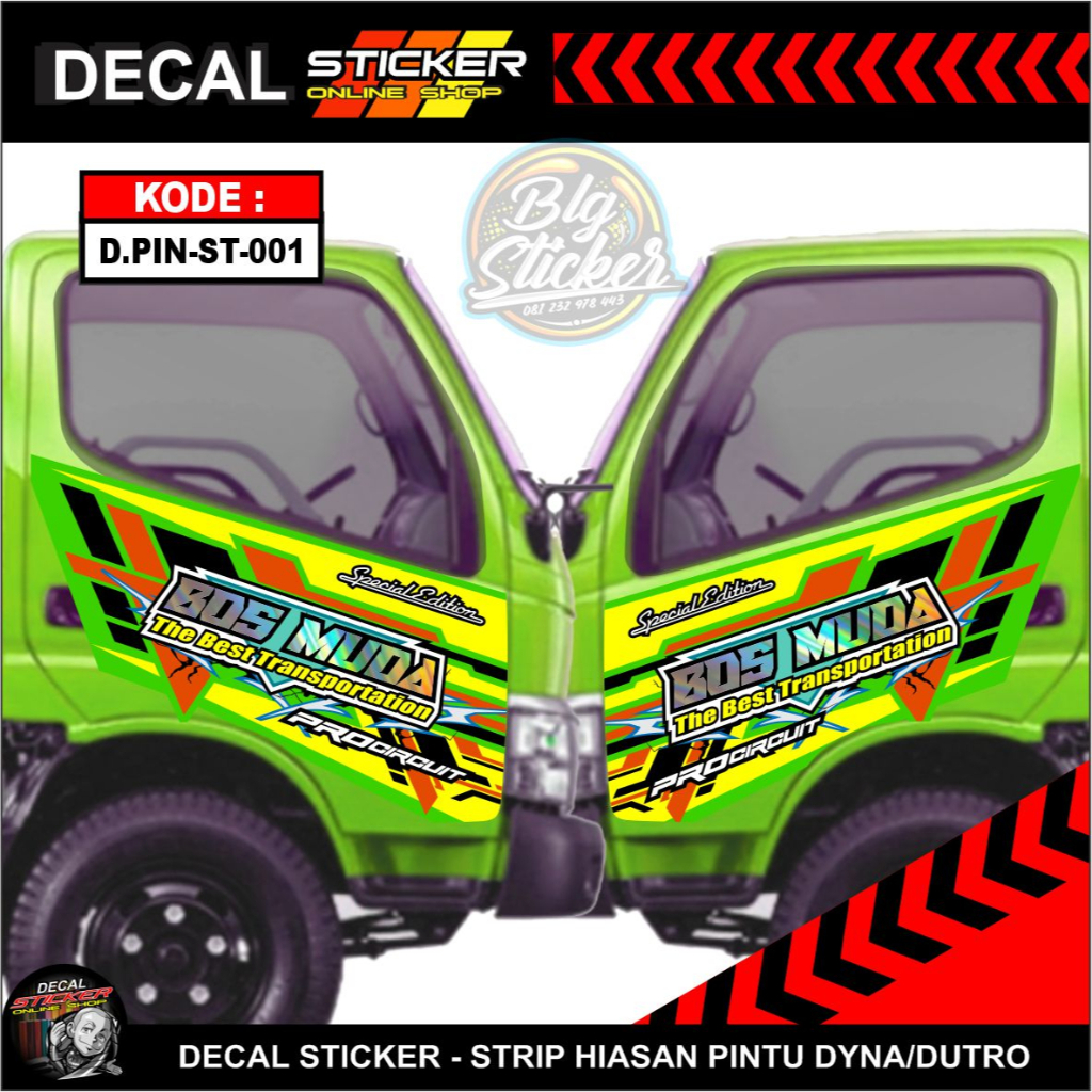 Jual STIKER TRUCK DUTRO DYNA DECAL PRINT STRIP KANAN KIRI PINTU VARIASI ...