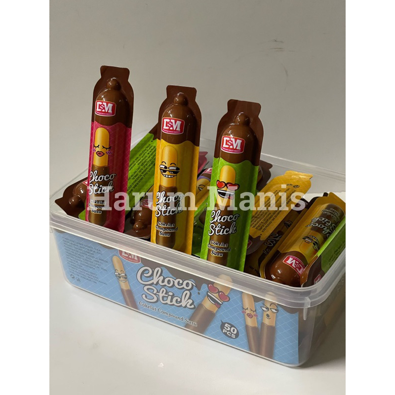 Jual DSM SOSIS Choco Stick Coklat Bentuk Susis Toples Isi 50 pcs ...