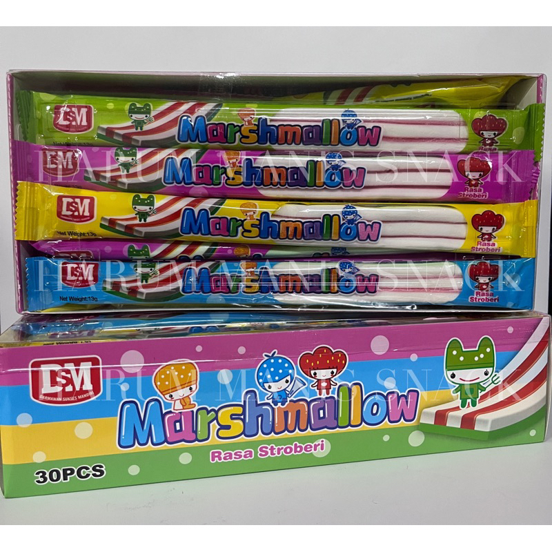 Jual Marsmallow Panjang Penggaris isi 30 pcs Mallow Long Marshmallow ...