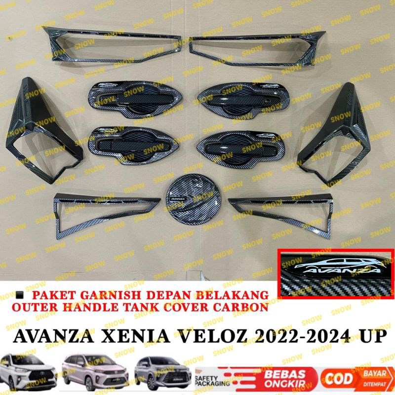 Jual Paket Garnish Lampu Depan Belakang Outer Handle Tank Cover Avanza Xenia 2021 2022 2023 2024 ...