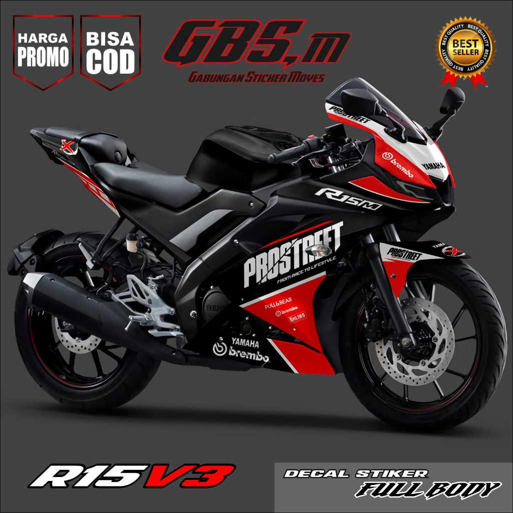 Jual Decal Motor R15 V3 Stiker Decal Yamaha R15 V3 Fullbody Decal ...