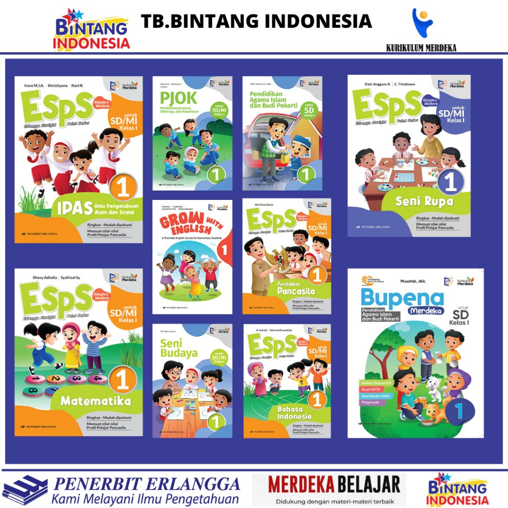 Jual ERLANGGA_Buku Pelajaran Erlangga kurikulum Merdeka Kelas 1 SD/MI ...
