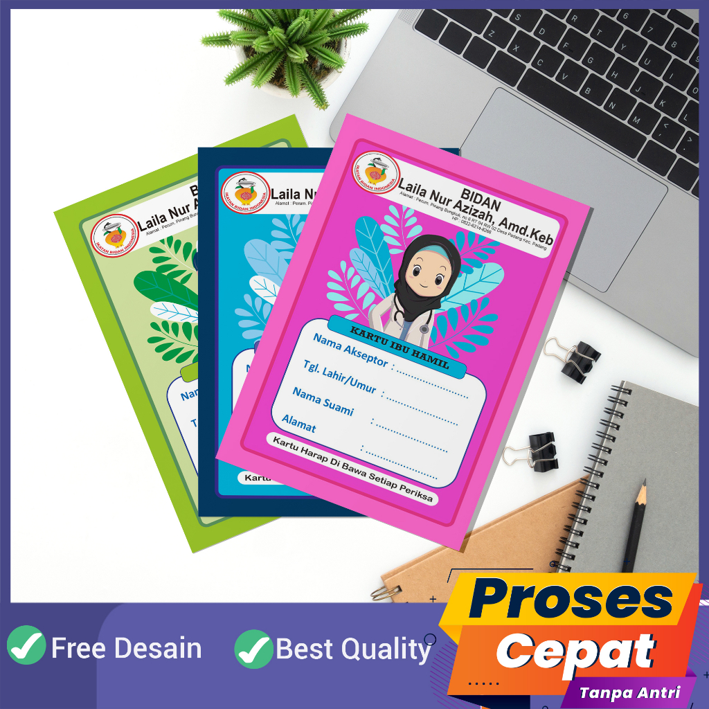 Jual Kartu Pemeriksaan Ibu Hamil | Kartu Anc | CUSTOM NAMA BIDAN ...