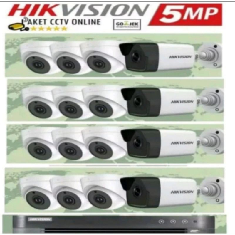 Jual PAKET CCTV HIK 16CH 5MP MIC HDD 4TB ( DVR UP 8MP) LENGKAP | Shopee ...