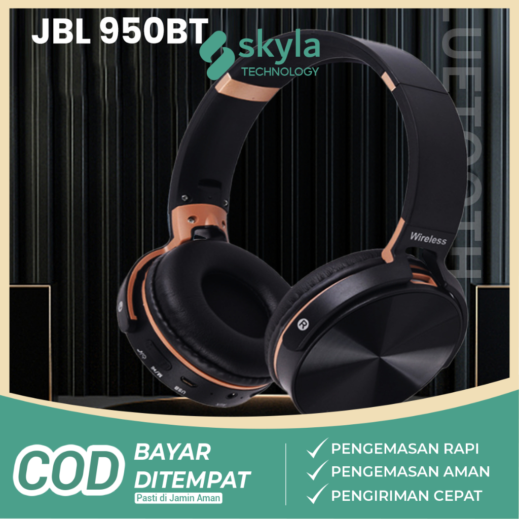 Jual Headset Bluetooth EVEREST JB950 Wireless Stereo SuperBass With ...