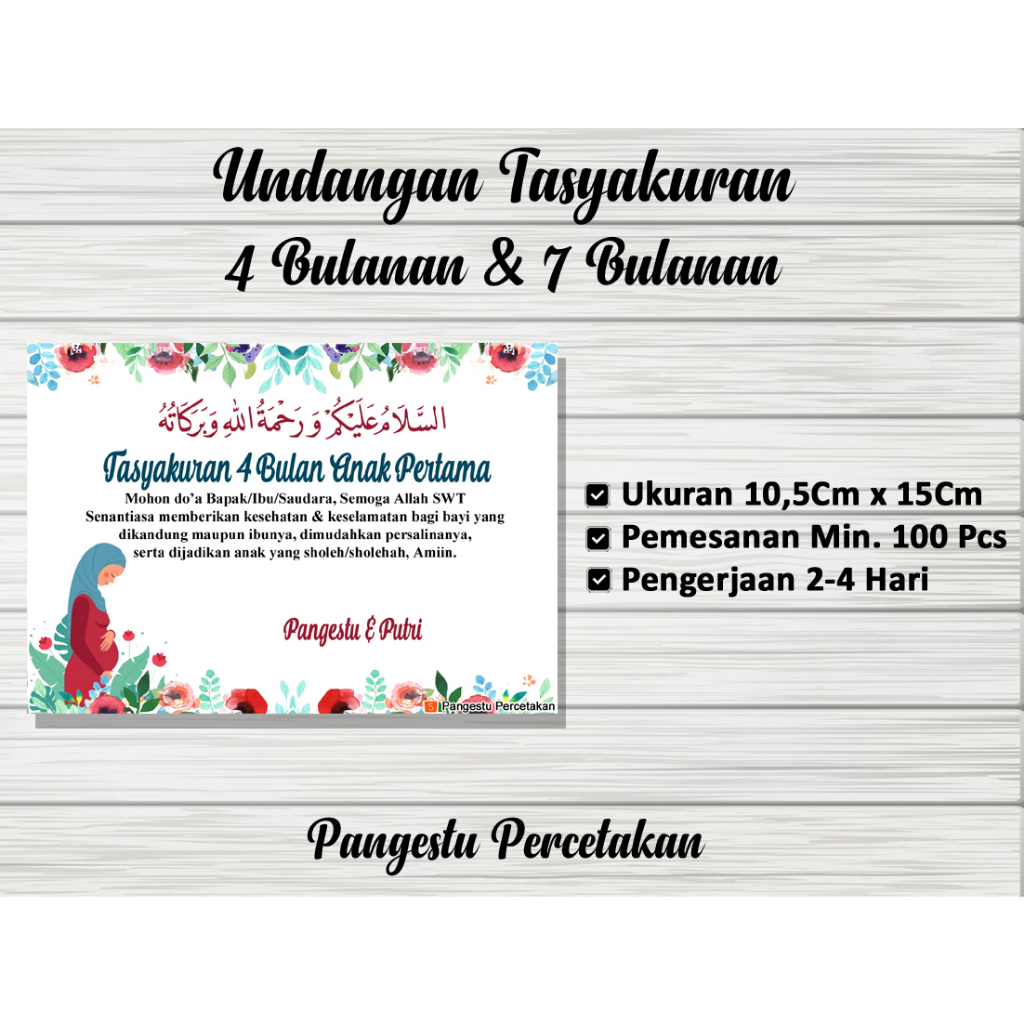 Jual UNDANGAN TASYAKURAN KEHAMILAN 4 BULANAN / 7 BULANAN | Shopee Indonesia