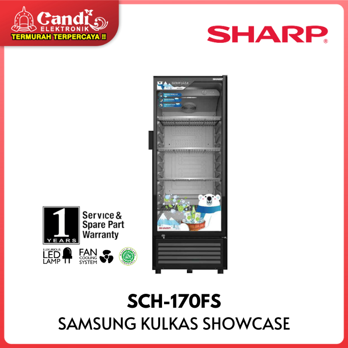 Jual SHARP Kulkas Showcase 3 Rak Kapasitas 150 Liter SCH-170FS | Shopee ...