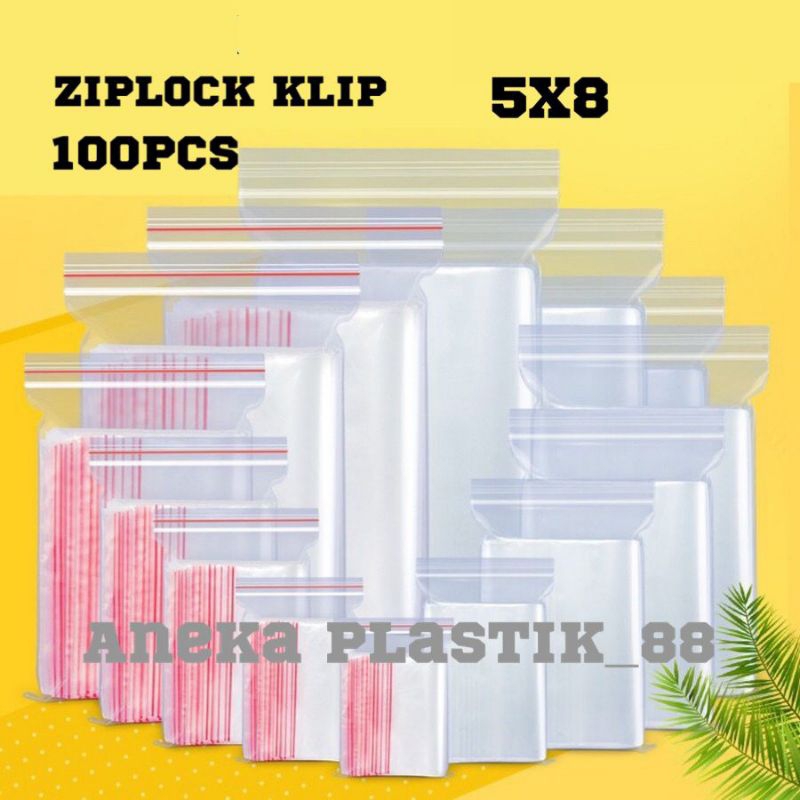 Jual PLASTIK ZIP LOCK 5 X 8 PLASTIK KLIP ZIPLOCK CLIP 5 X 8 100 PCS ...