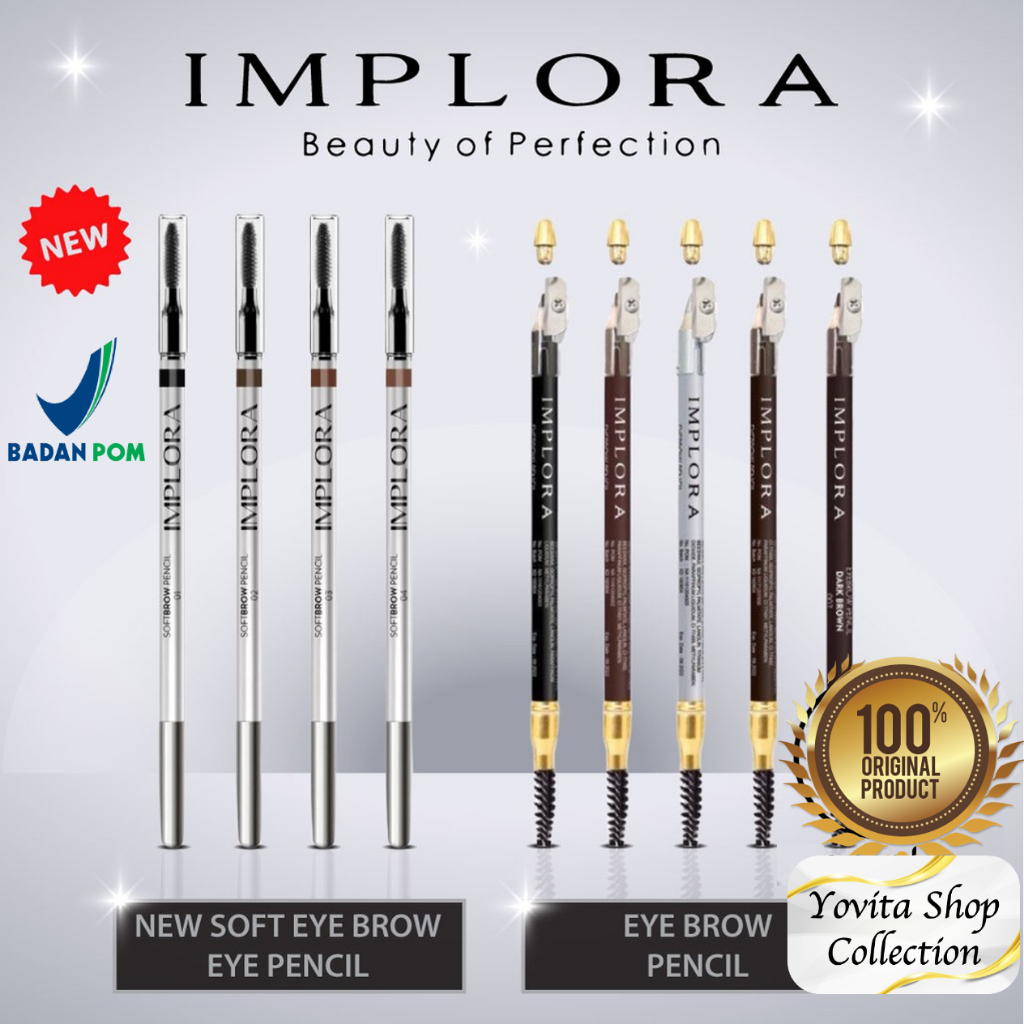 Jual Implora Eyebrow Pencil 2 IN 1 (PENSIL + SERUTAN + SIKAT) | Pensil ...