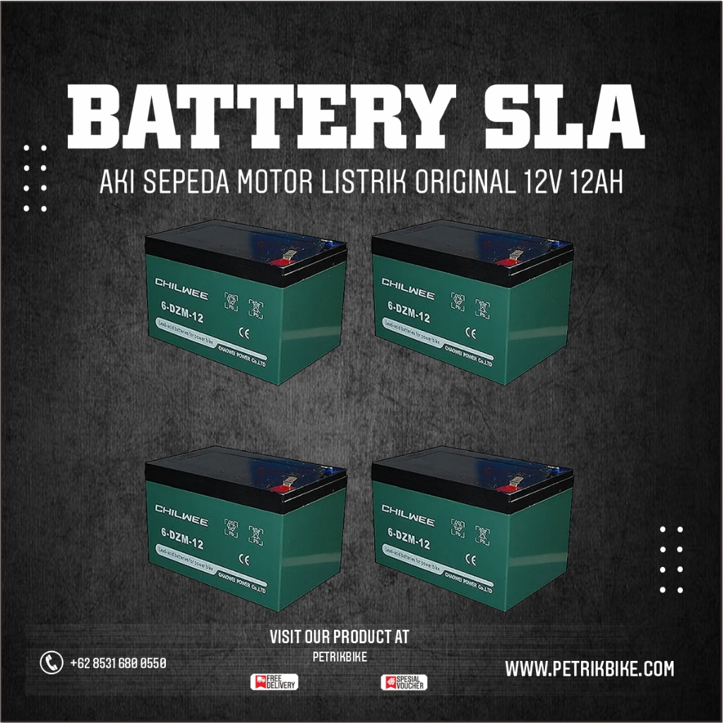 Jual Battery aki SLA 12V 12Ah Sepeda Motor Listrik Original | Shopee ...