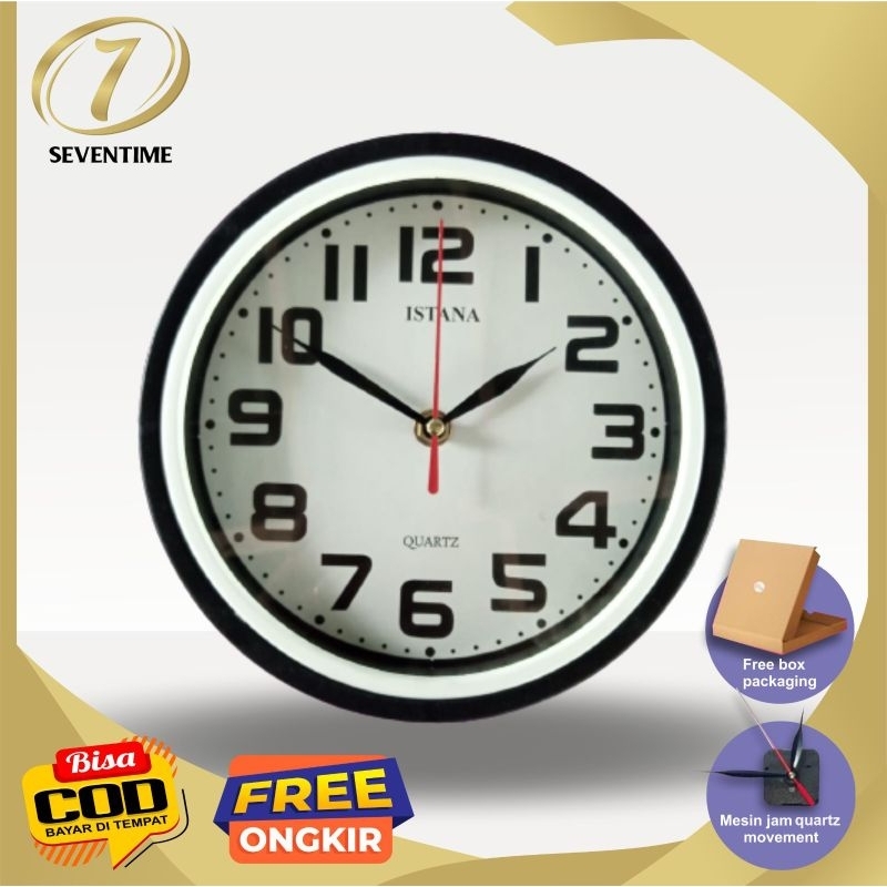 Jual Jam Dinding Polos Minimalis 21cm Hitam Putih SevenTime Termurah ...
