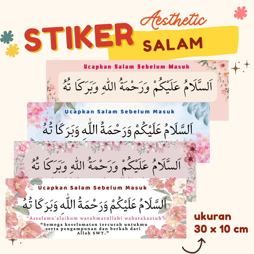 Jual STIKER ASSALAMUALAIKUM DAN BISMILLAH STICKER SALAM ESTETIK ...