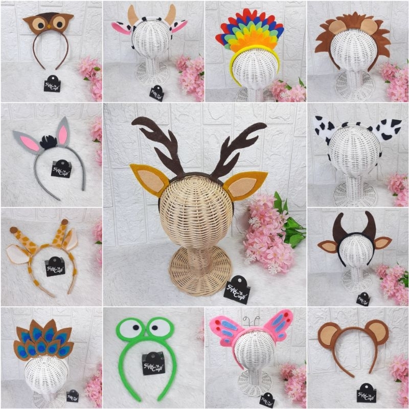 Jual Bando Binatang | Bando Anak Tema Hewan | Bando Flanel Telinga ...