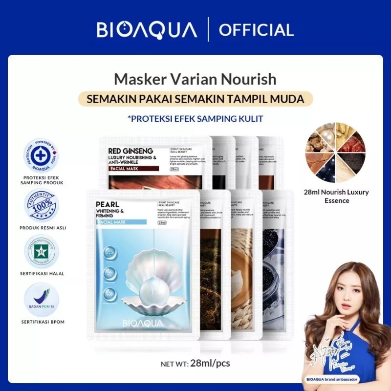 Jual BIOAQUA Masker Wajah Nourish Sheet Mask Face Mask 28ml Masker Muka ...