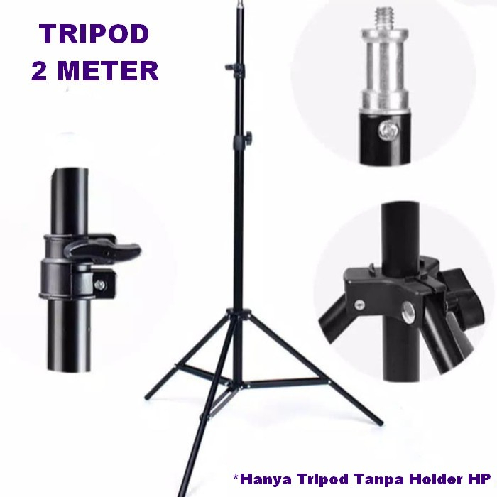 Jual TRIPOD 2 METER Ringlight Stand Full Besi Panjang Lightning Studio ...