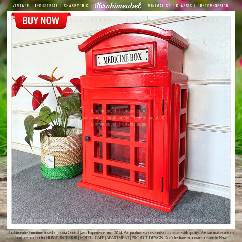 Jual Box Medicine London kotak obat P3K vintage merah | Shopee Indonesia