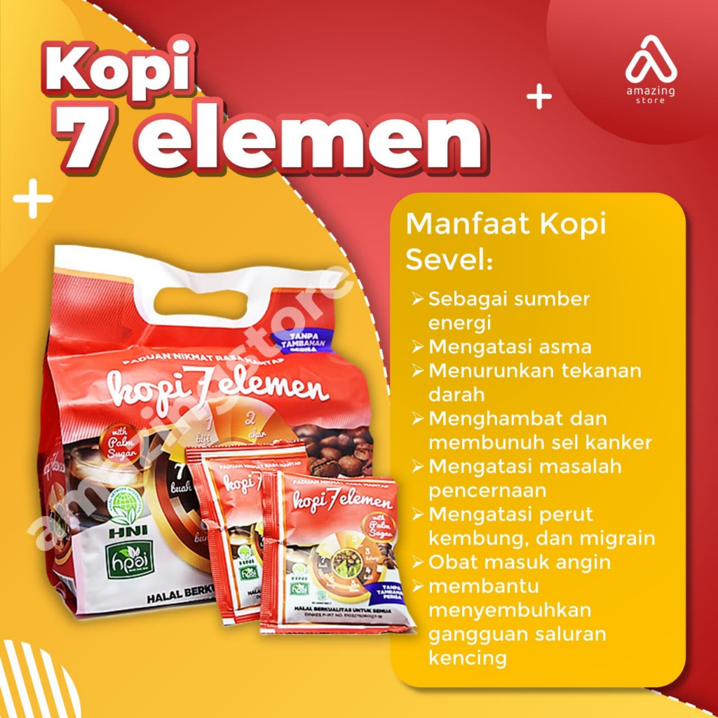 Jual Kopi sehat kopi 7 elemen sevel kopi HPAI HNI | Shopee Indonesia